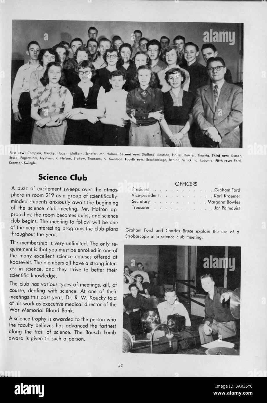 The 1951 Roosevelt Yearbook, titled Sagamore, captures the students ...
