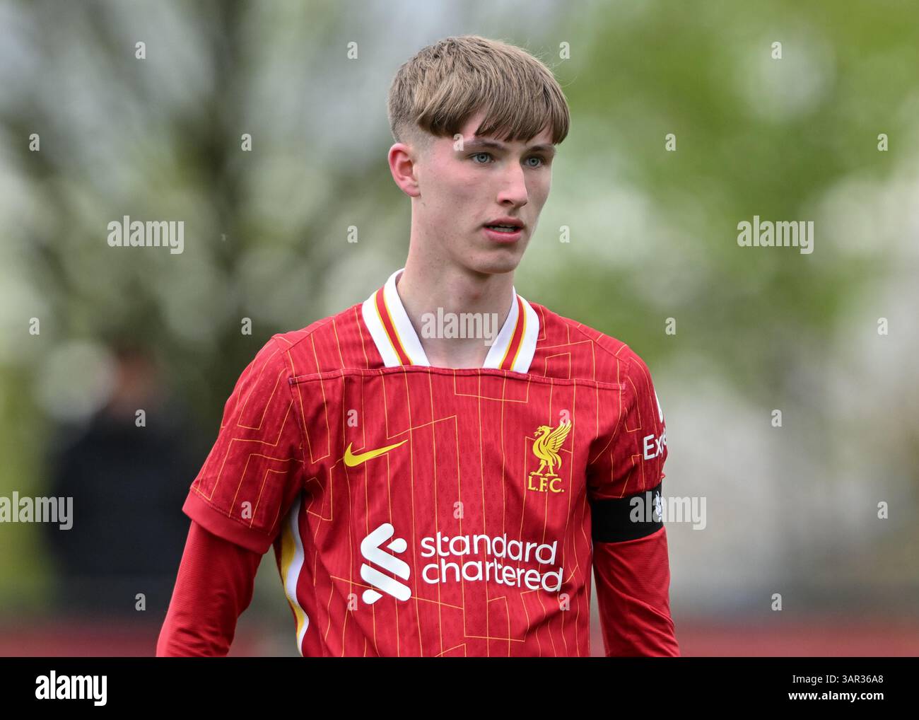 Liverpool, England, 16th April 2025. Harvey Owen of Liverpool during ...