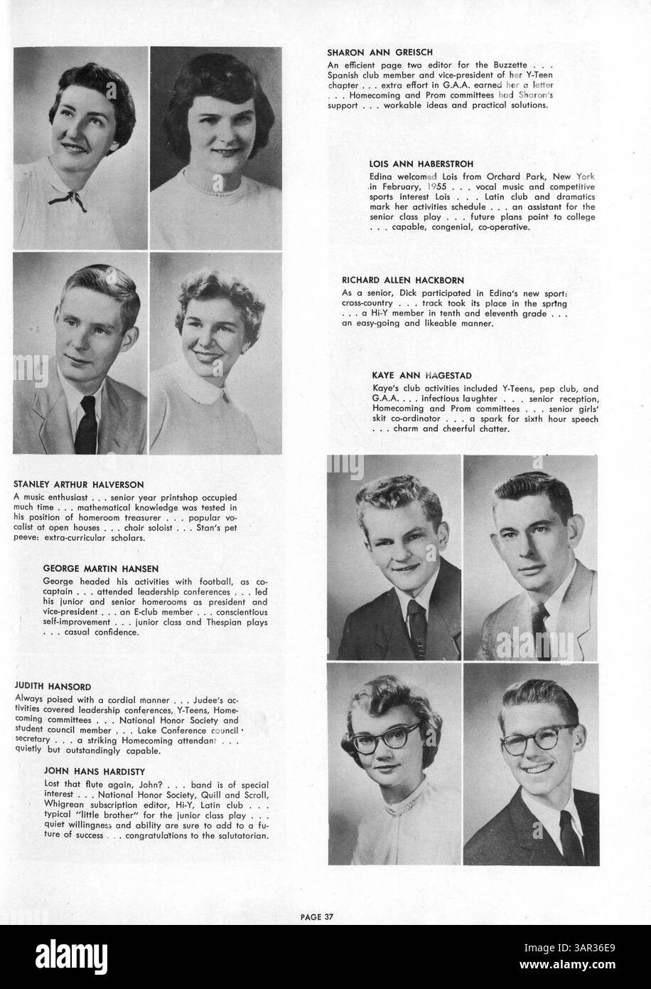 The 'Whigrean' 1955 yearbook from Edina-Morningside High highlights ...
