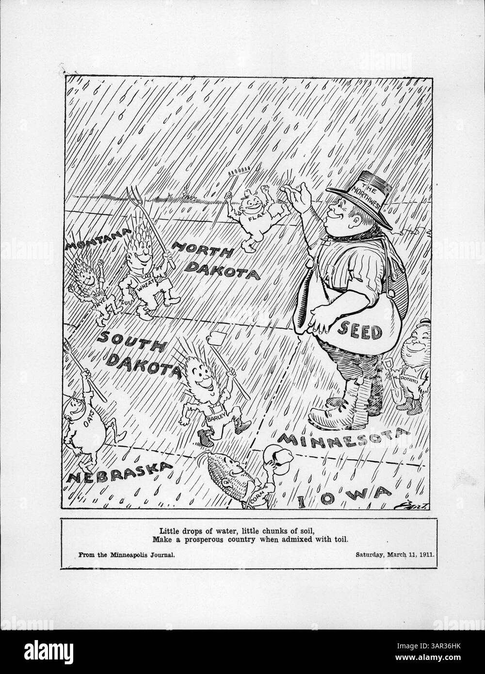 This cartoon by Bartholomew celebrates the upcoming rains, which were ...