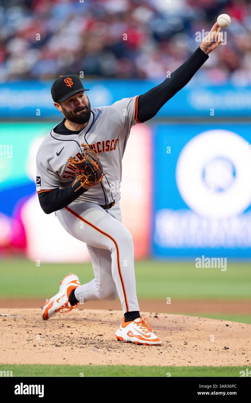 San Francisco Giants starting pitcher Robbie Ray delivers during the ...