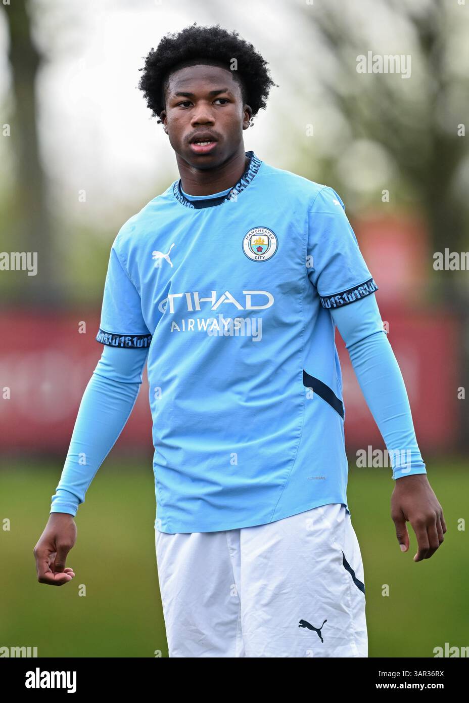 Liverpool, UK. 16th Apr, 2025. Christian Dunbar-McDonald of Manchester ...