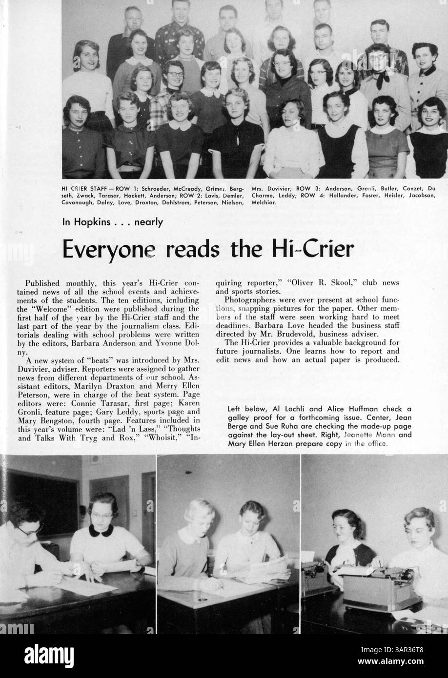The 'Warrior 1956' yearbook from Hopkins High captures the 1955-1956 ...