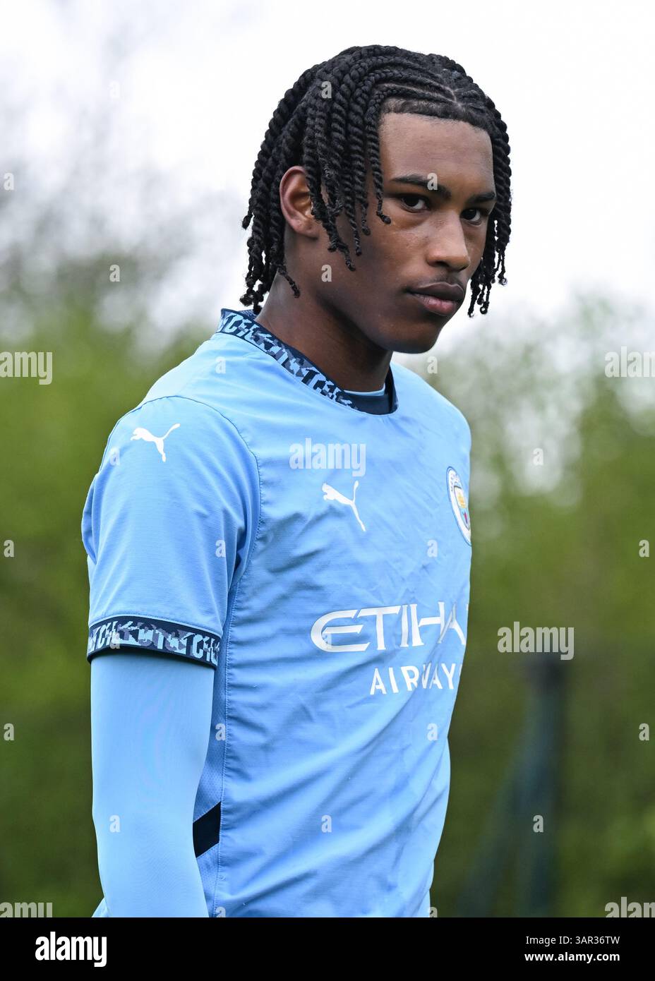 Liverpool, UK. 16th Apr, 2025. Reigan Heskey of Manchester City during ...