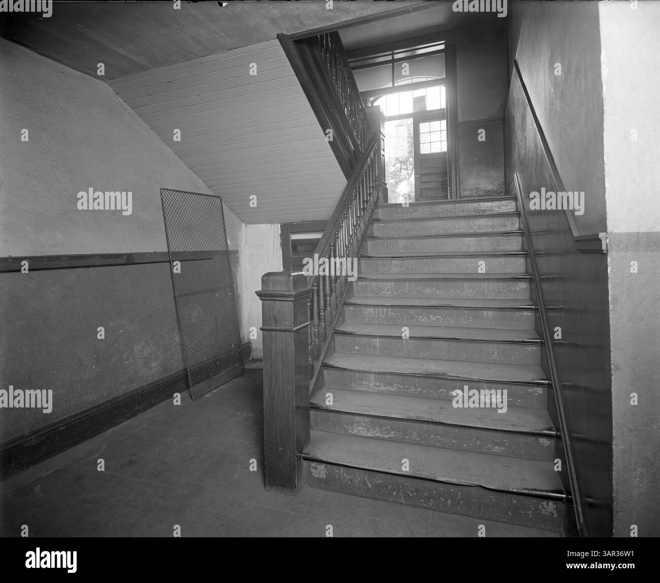 This photo shows the over-worn basement stairs at Sumner School ...