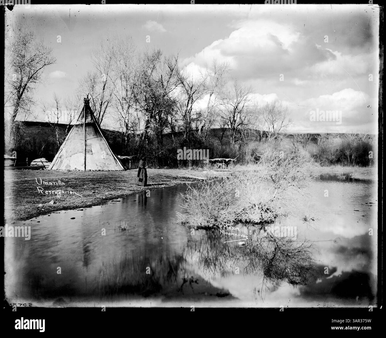 The image depicts individual Indian camps on the Umatilla Indian ...