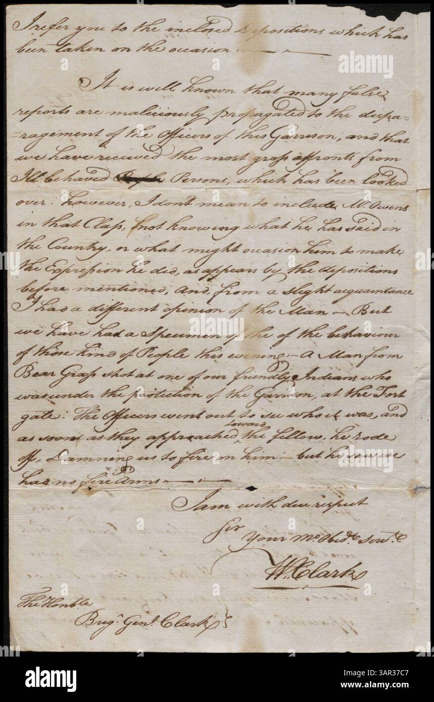 This letter, signed by William Clark, is addressed to George Rogers ...