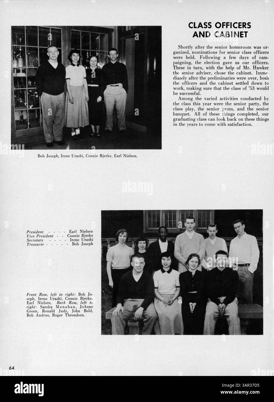 The 1953 Centralian yearbook documents the highlights of the 1952-1953 ...