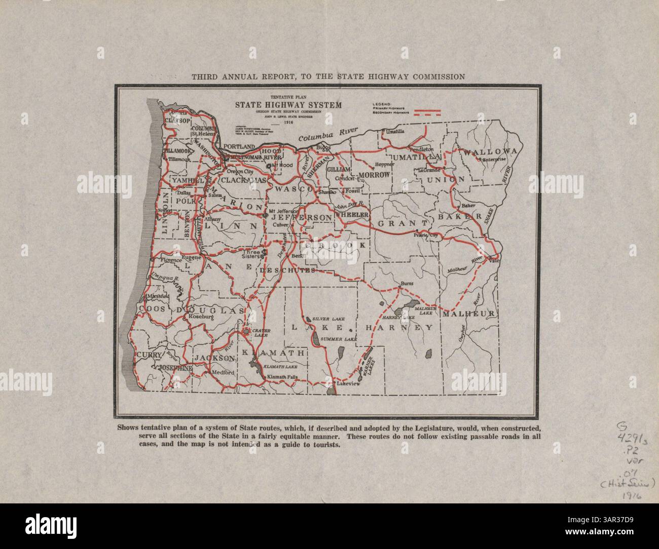 This map presents a tentative plan of the Oregon state highway system ...
