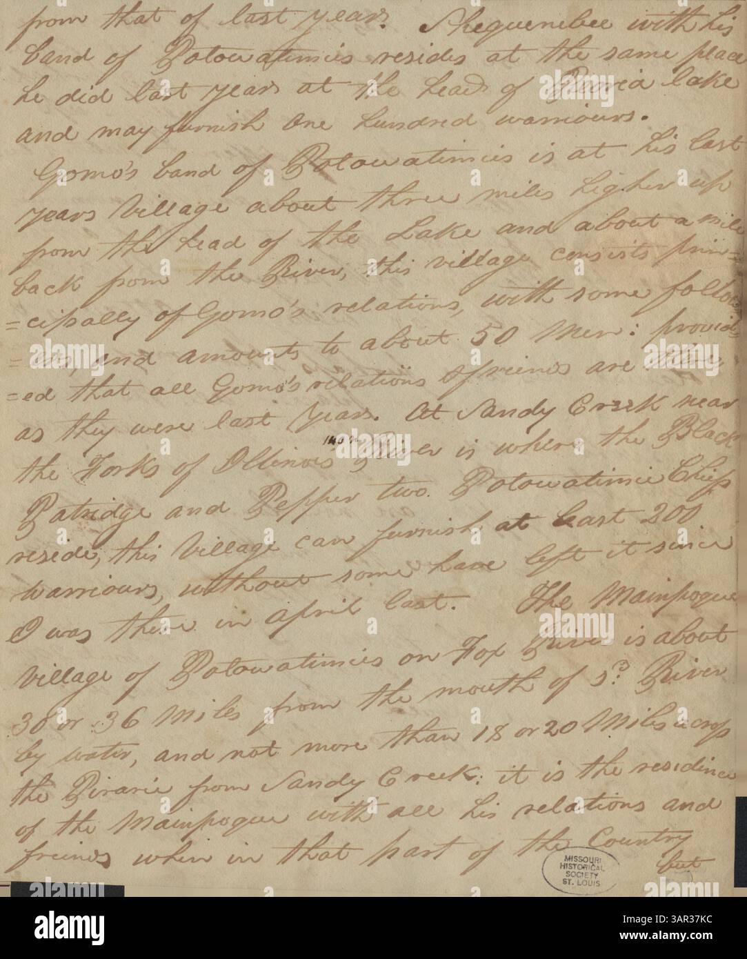 Thomas Forsyth's letter from St. Louis to William Clark details hostile ...