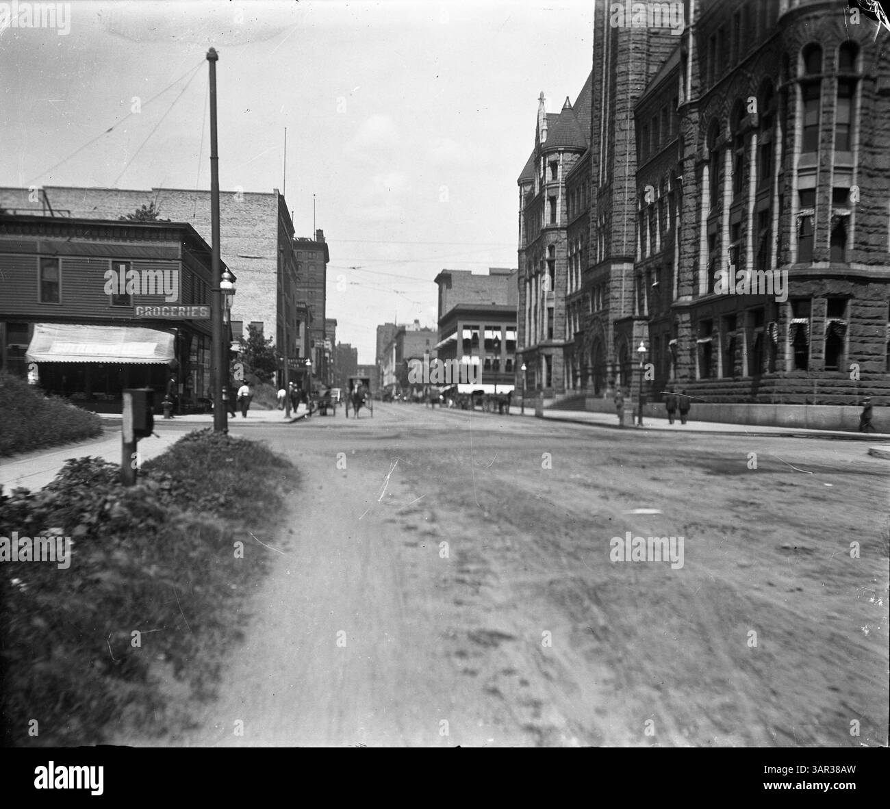 This photograph shows a view looking east down 4th Street from 4th ...