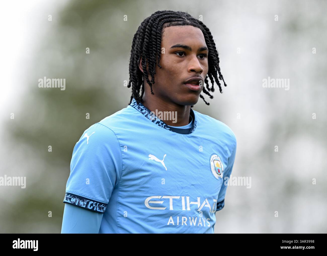 Liverpool, UK. 16th Apr, 2025. Reigan Heskey of Manchester City during ...