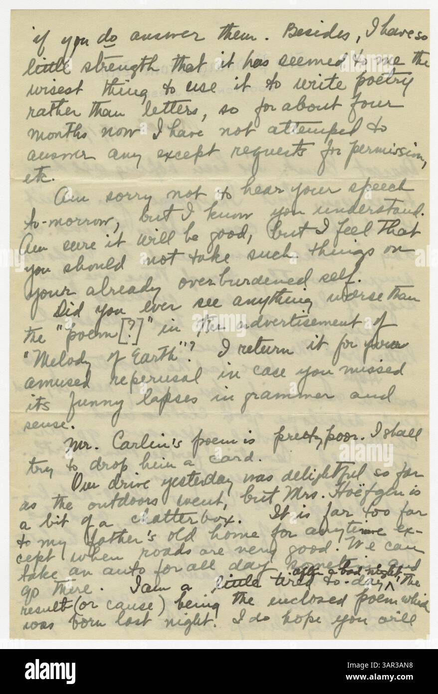 A letter from Sara to Ernst, dated March 19, 1918, reflecting on ...