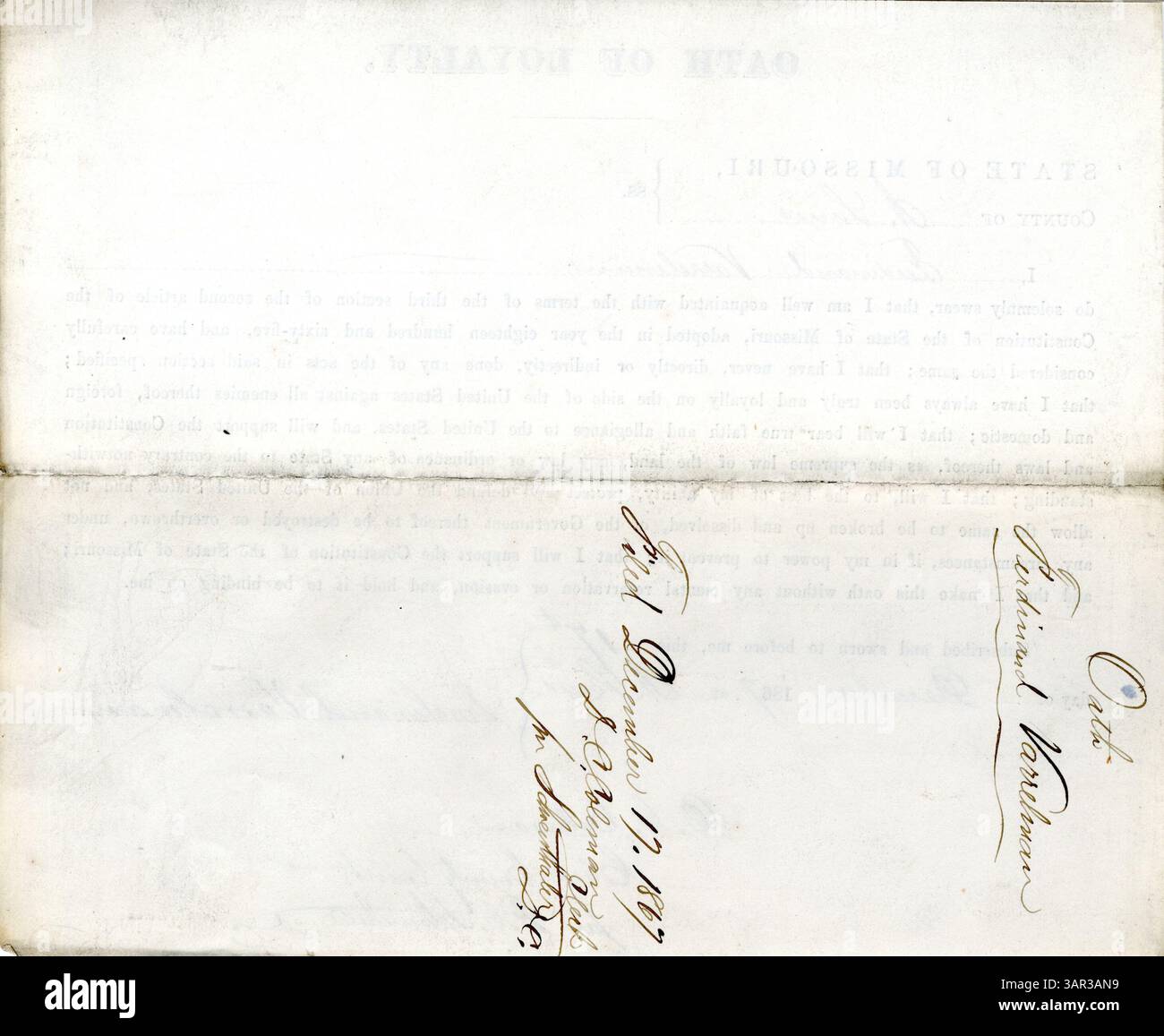 Ferdinand Varrelman swears an oath of allegiance to the United States ...