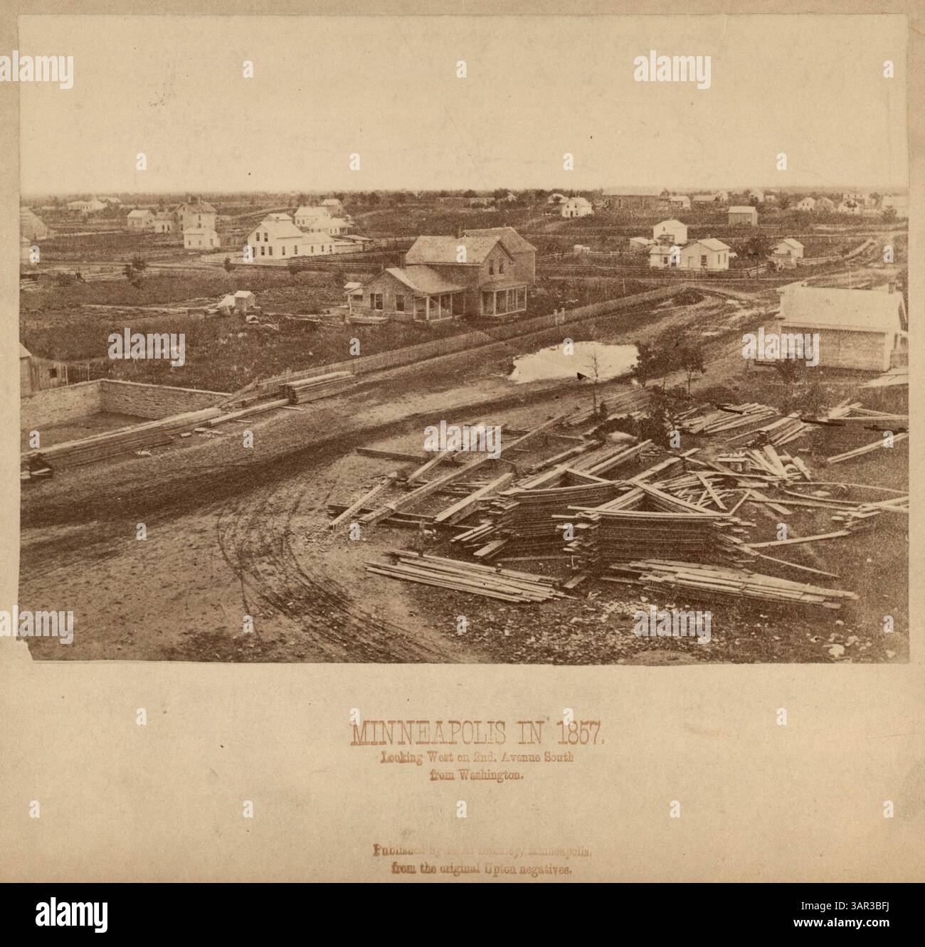 Map of Minneapolis from 1857, showing the city layout and development ...