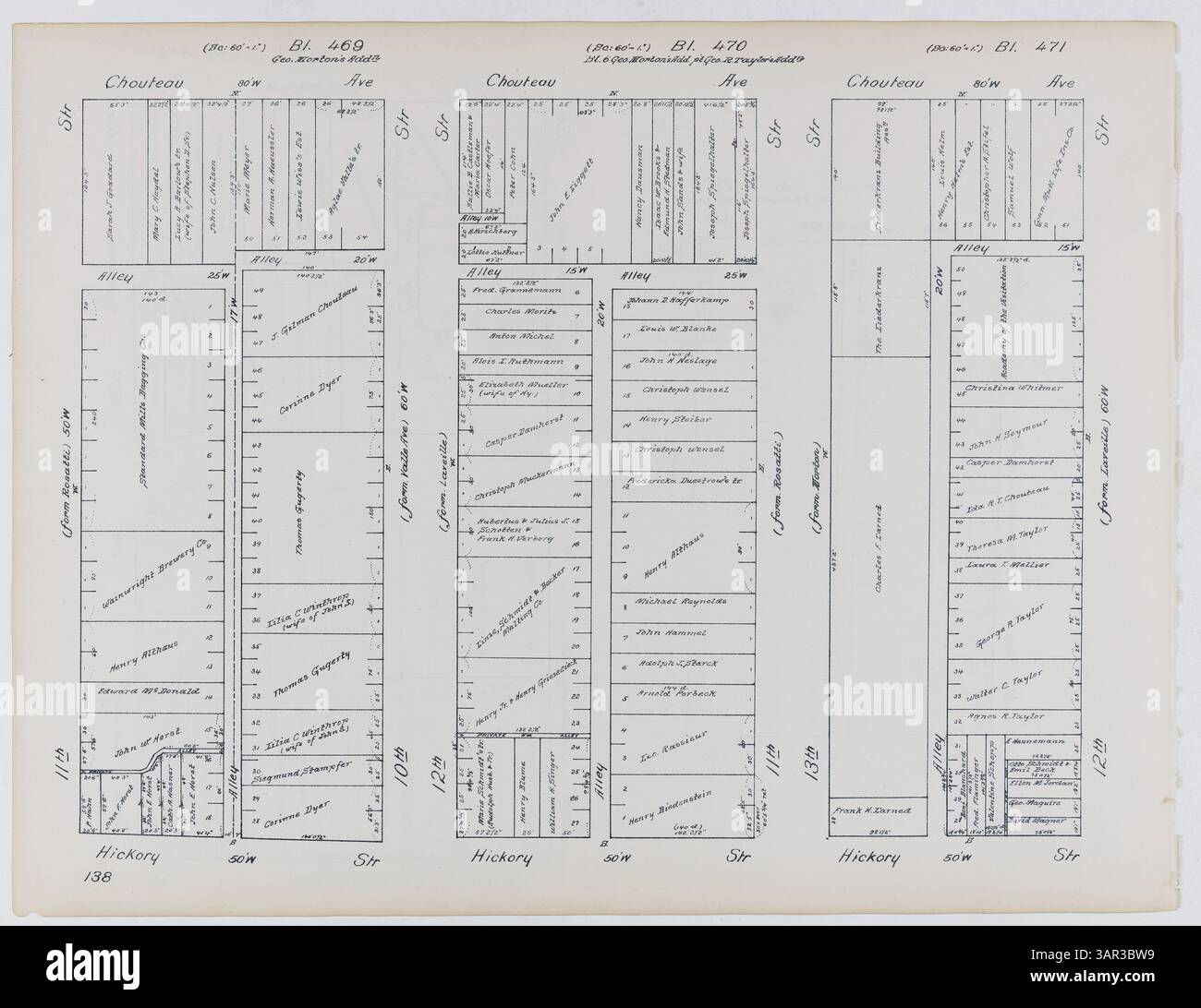 Historical map volume detailing city blocks 469, 470, and 471 in St ...