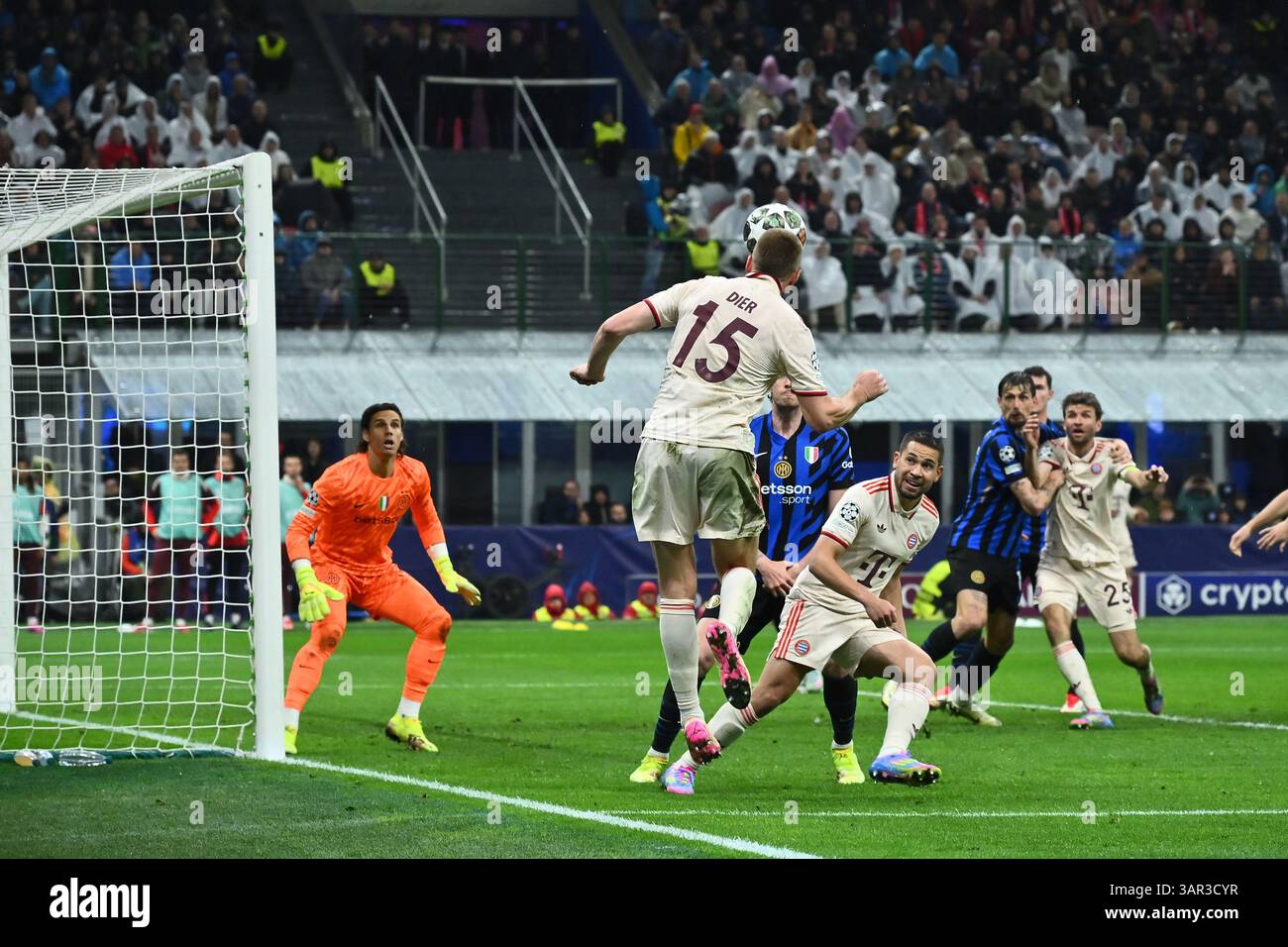 San Siro Stadium on April 16, 2025 in Milan, Italy. Eric Dier of F.C ...