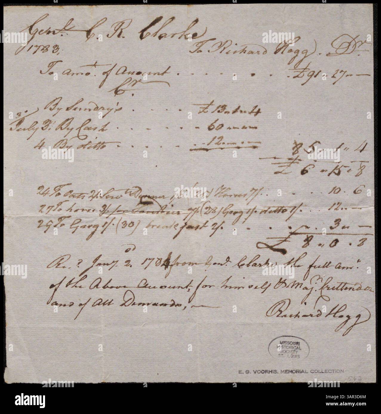 Document signed by Richard Hogg, acknowledging receipt of full payment ...