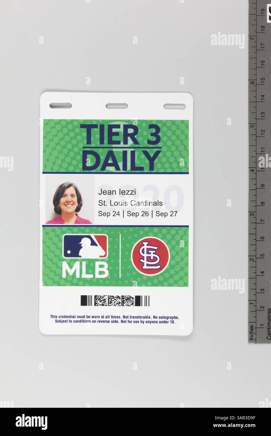 This St. Louis Cardinals employee badge belonged to Jean Iezzi, who ...