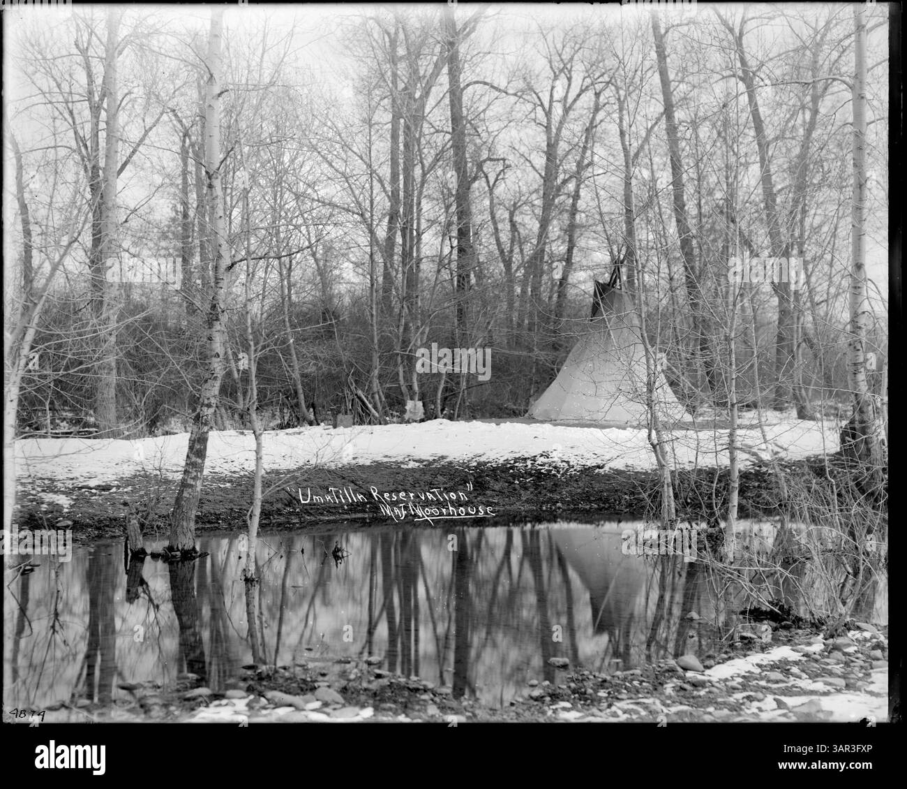 This photograph by Lee Moorhouse shows a tipi belonging to Spokane Jim ...