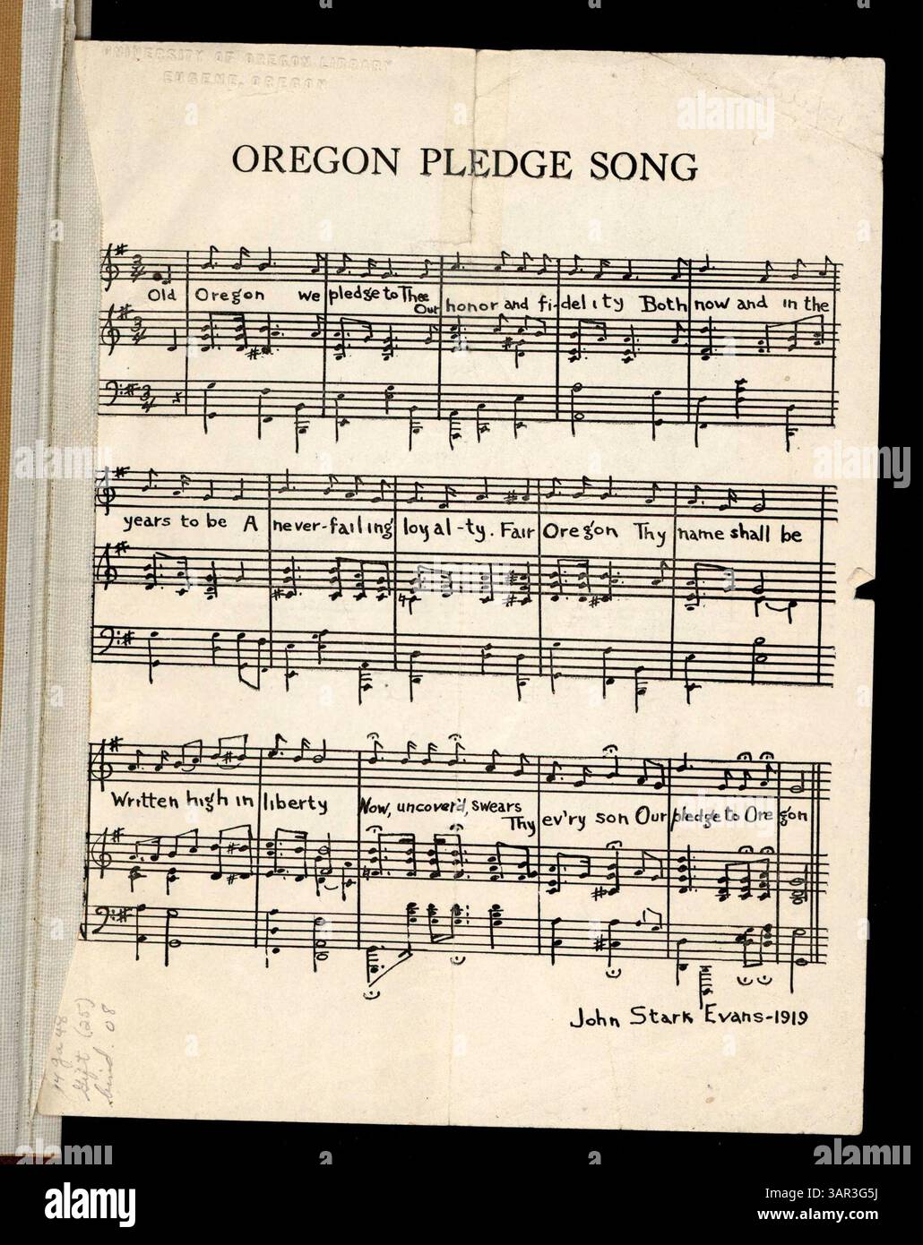 This sheet music features the Oregon Pledge Song with the words from ...