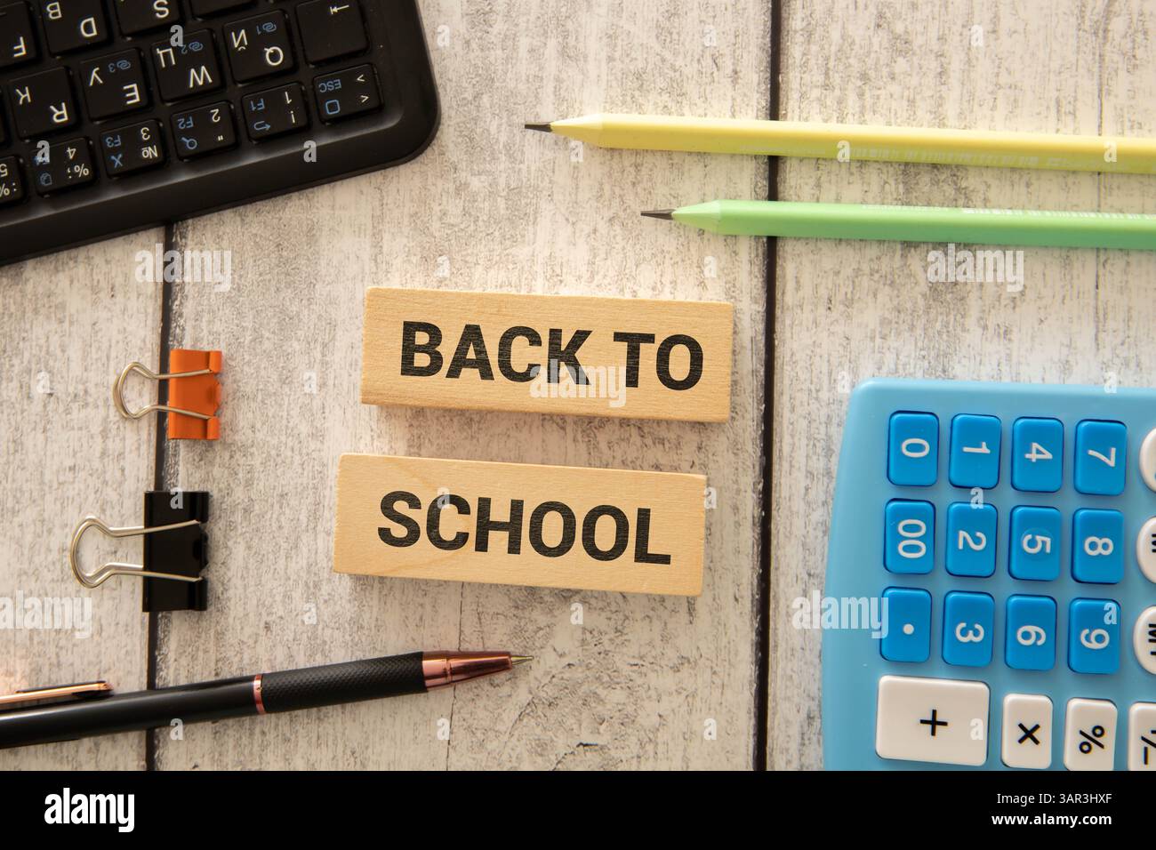 Back to school alphabet letters studio cutout Stock Photo - Alamy