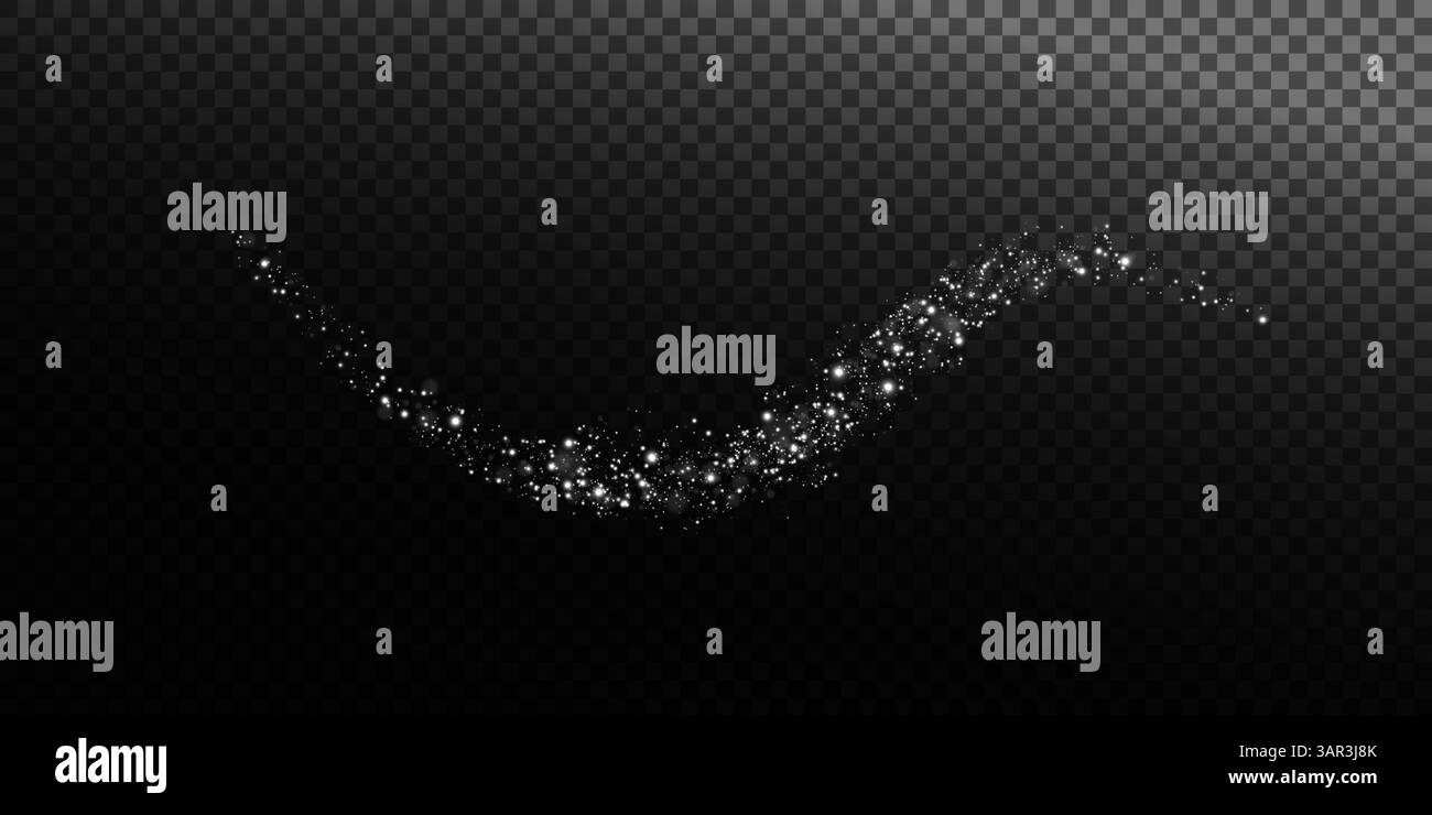 An Elegant Sparkling Wave Effect displayed on a Transparent Background ...