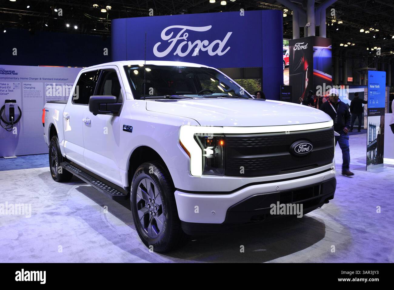 New York, USA. 16th Apr, 2025. 2025 Ford F150 Lightning XLT 4x4 on ...
