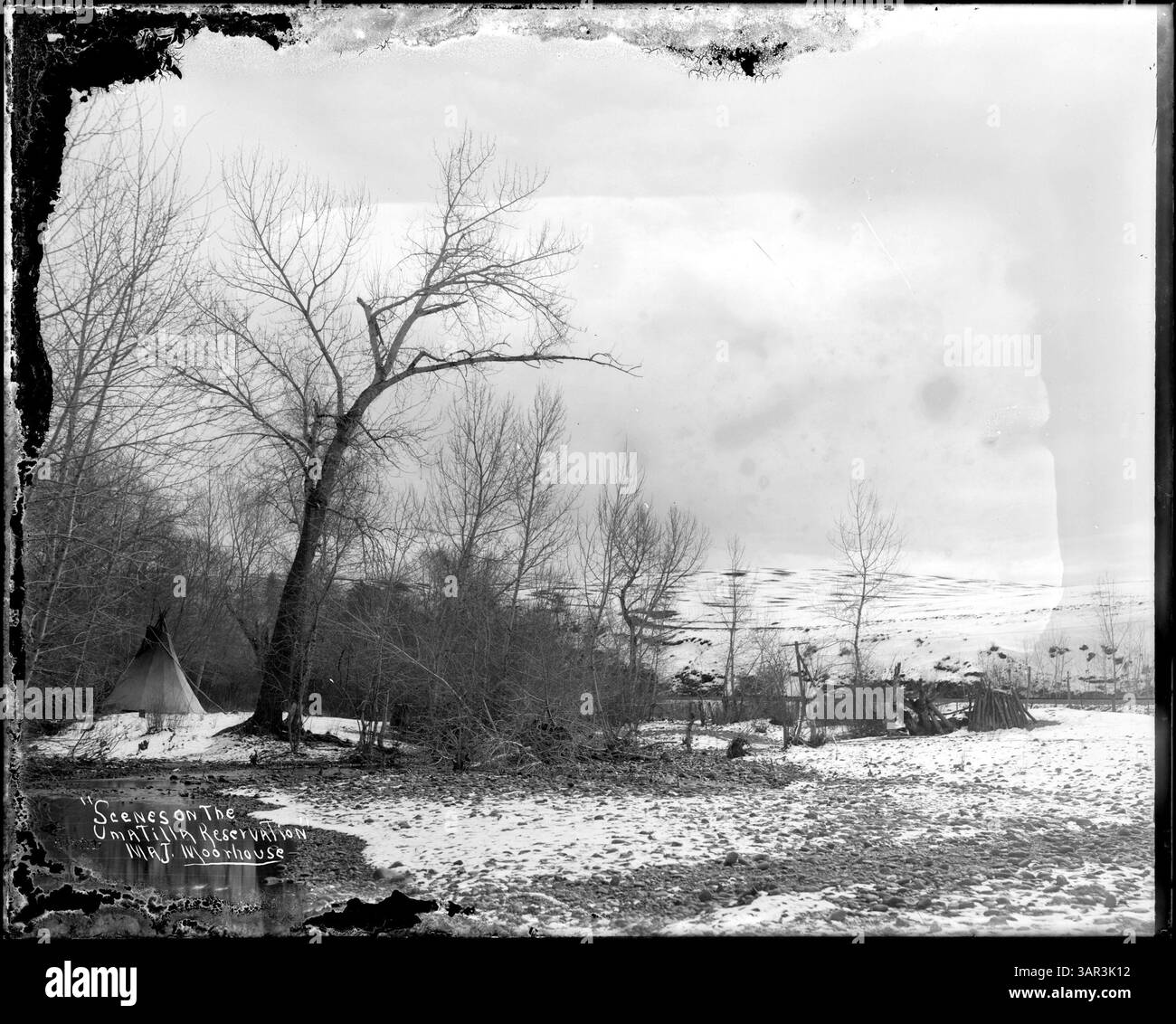 This photograph shows various camps on the Umatilla Indian Reservation ...