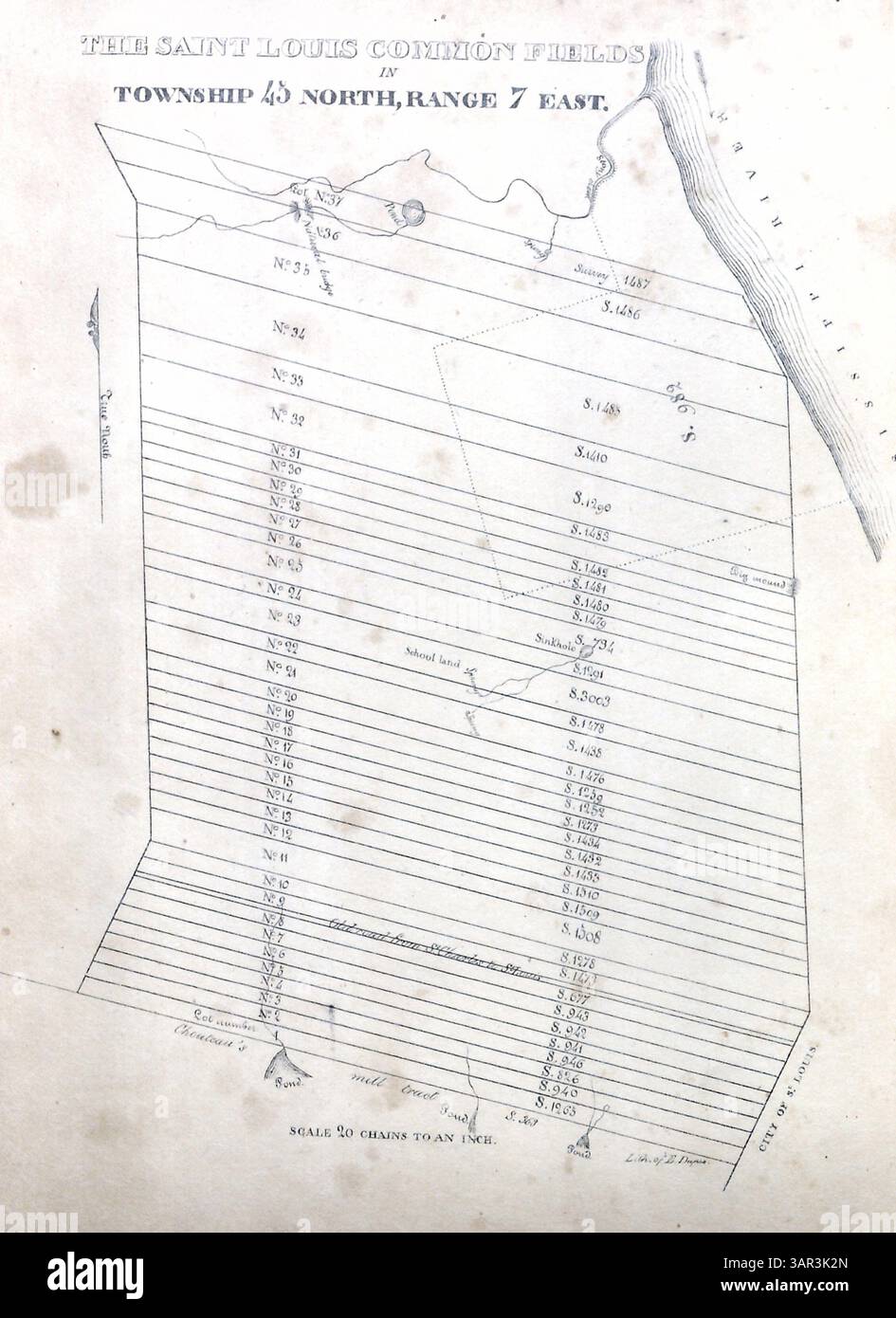 This historical atlas displays a city and county map of St. Louis ...
