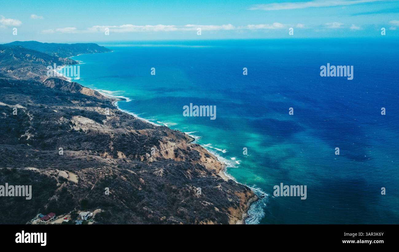 Scenic Beaches of Ecuador – Aerial Views and Sunset Seascapes Stock ...