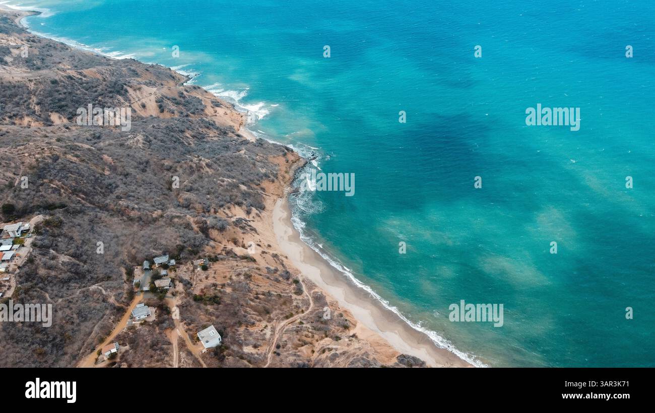 Scenic Beaches of Ecuador – Aerial Views and Sunset Seascapes Stock ...