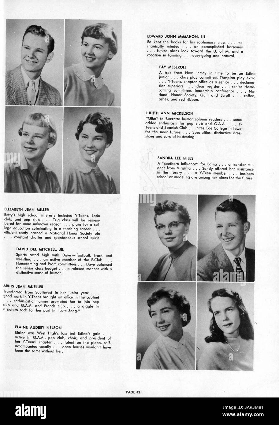The 'Whigrean' 1955 yearbook from Edina-Morningside High School ...