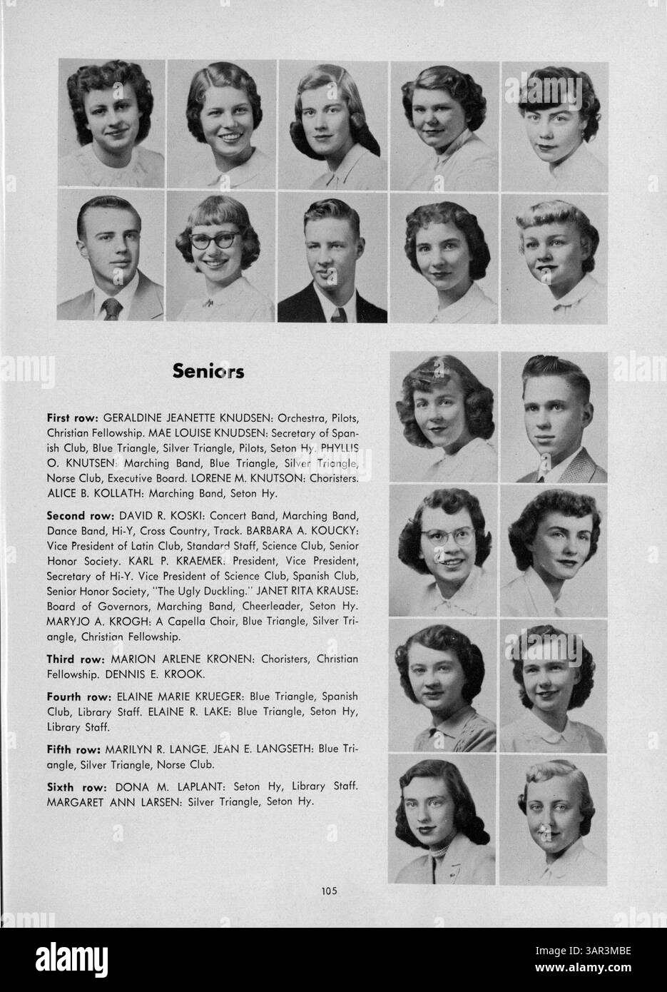 The 1951 'Sagamore' Yearbook from Roosevelt High School captures key ...