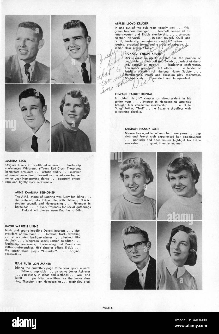 The 1955 'Whigrean' yearbook from Edina-Morningside High School ...