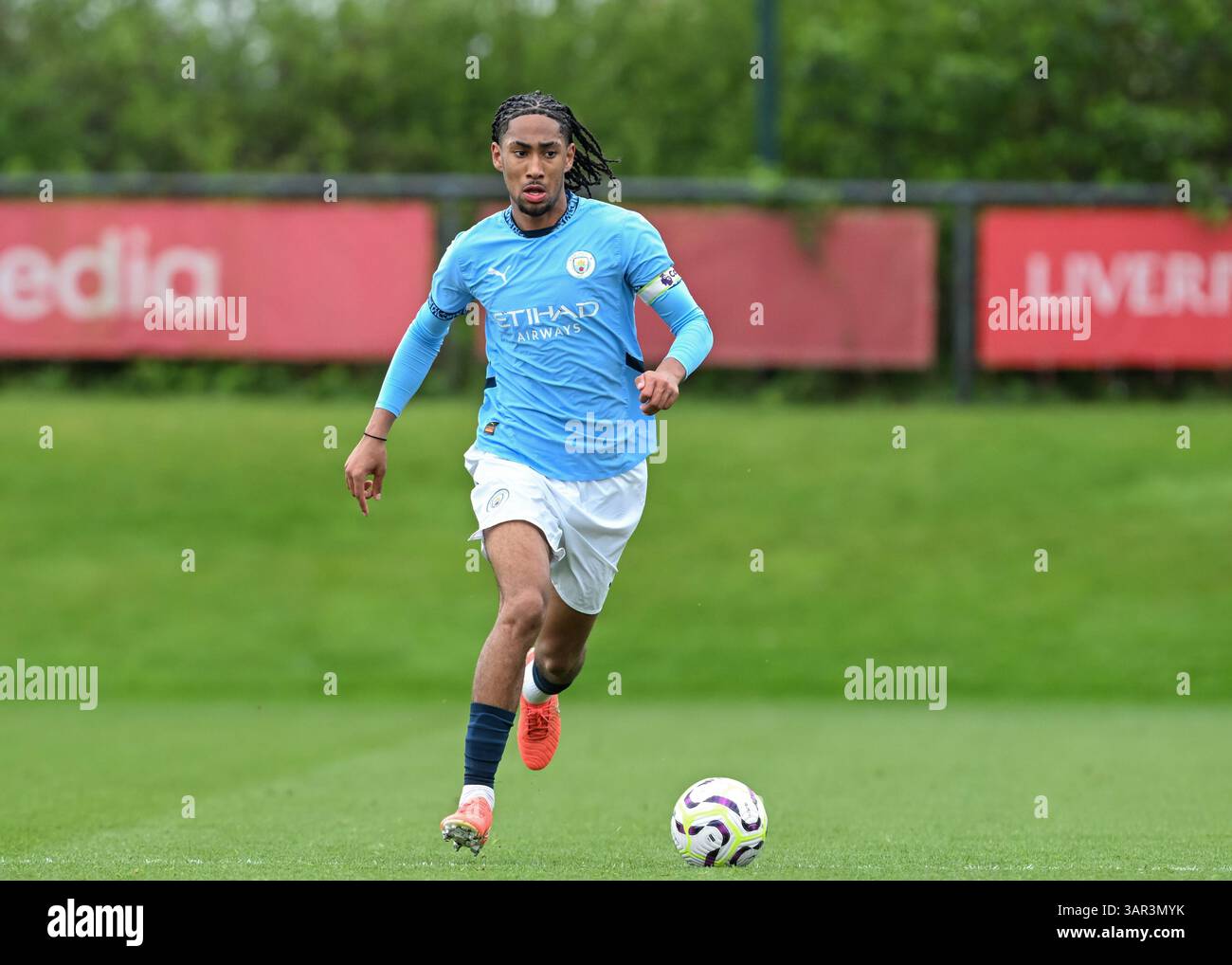 Liverpool, UK. 16th Apr, 2025. Kaden Braithwaite of Manchester City ...