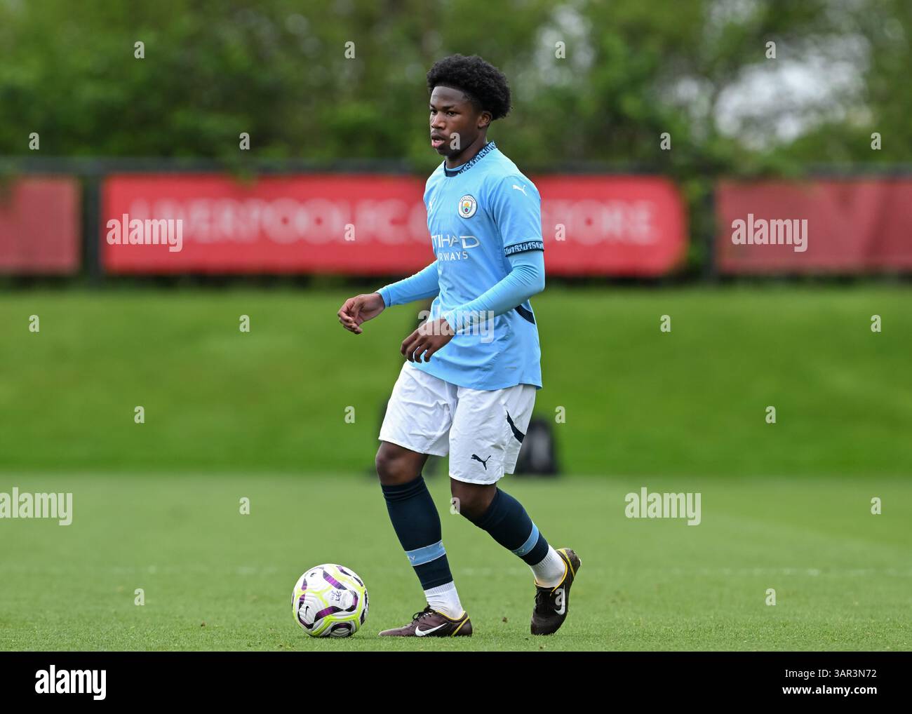 Liverpool, UK. 16th Apr, 2025. Christian Dunbar-McDonald of Manchester ...