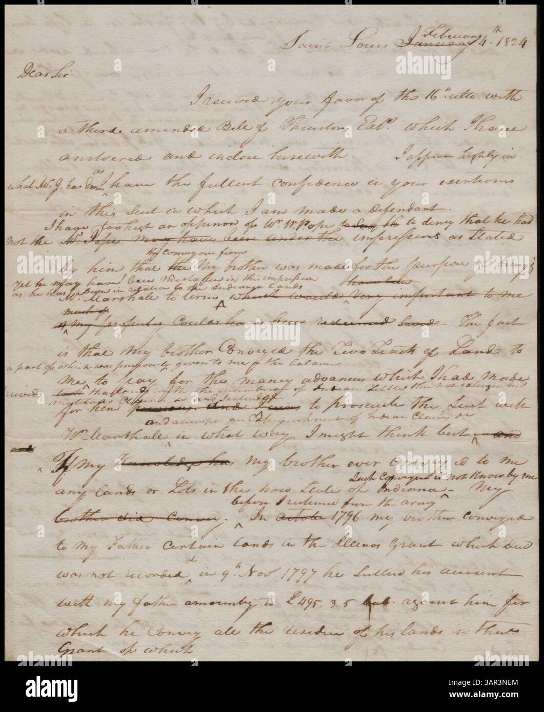A signed document by William Clark, dated February 4, 1824, sent to ...