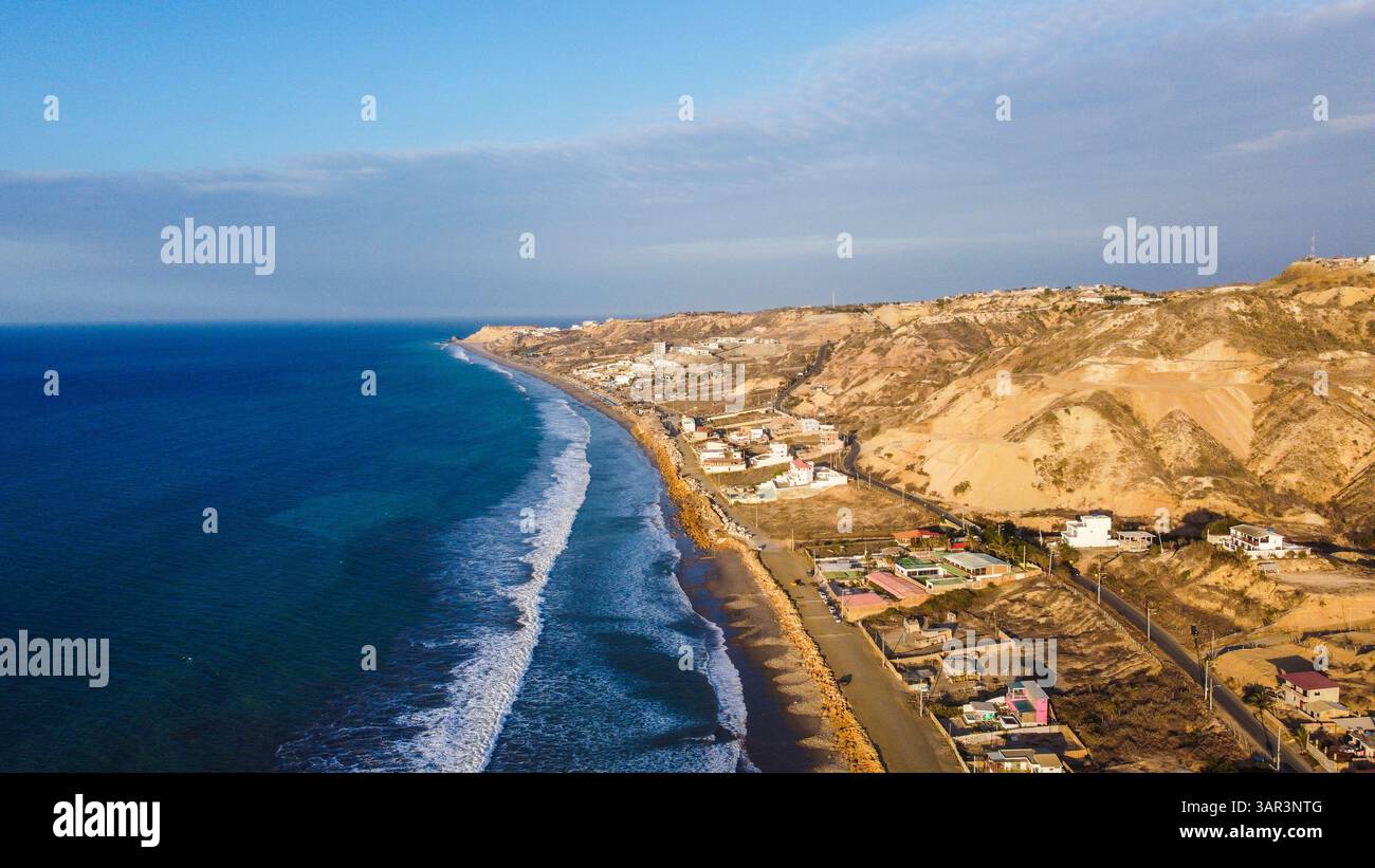 Scenic Beaches of Ecuador – Aerial Views and Sunset Seascapes Stock ...