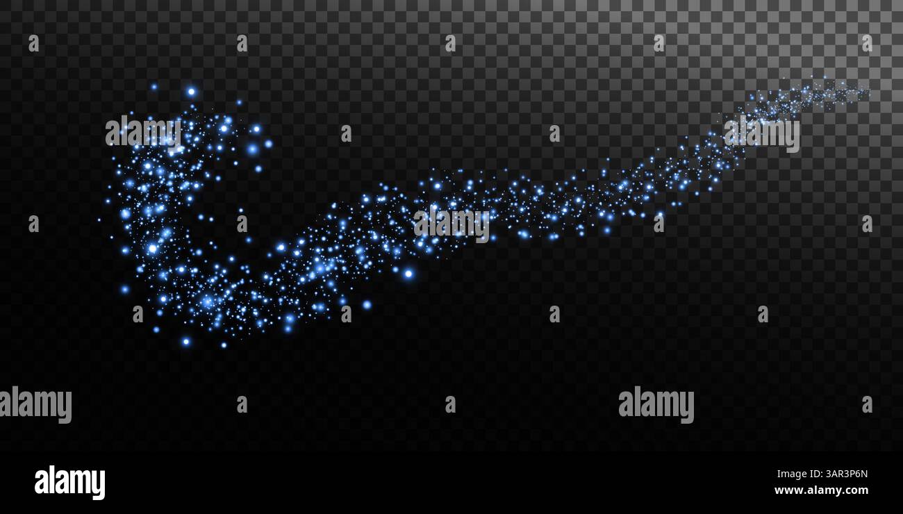 An Elegant Blue Sparkle Trail Set Against a Strikingly Black Background ...