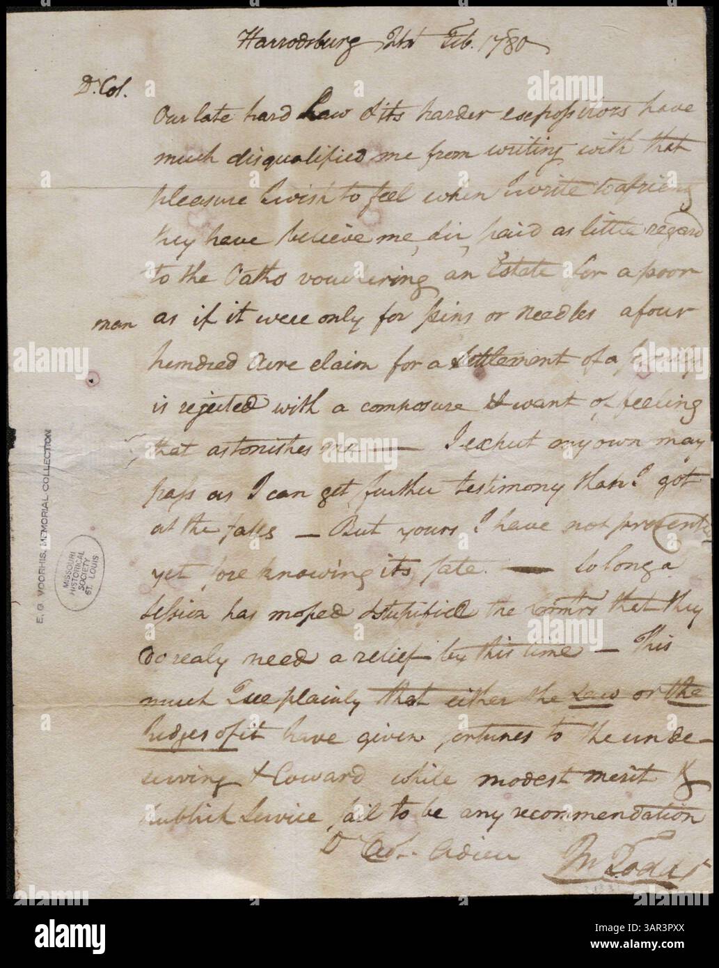 Colonel M. Todd writes to George Rogers Clark on February 21, 1780 ...