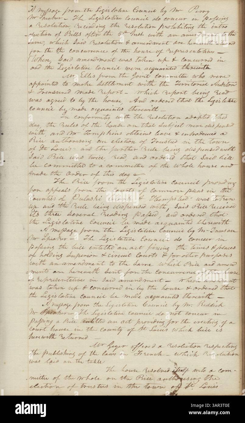 This journal records the minutes of the Missouri House of ...