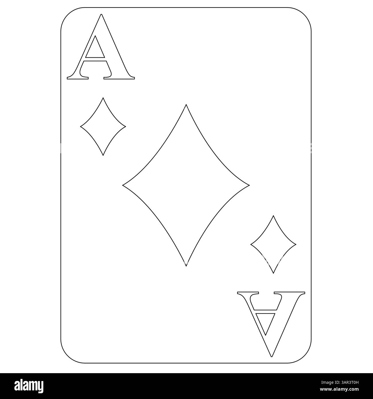 ace square card drawing with white background Stock Photo - Alamy