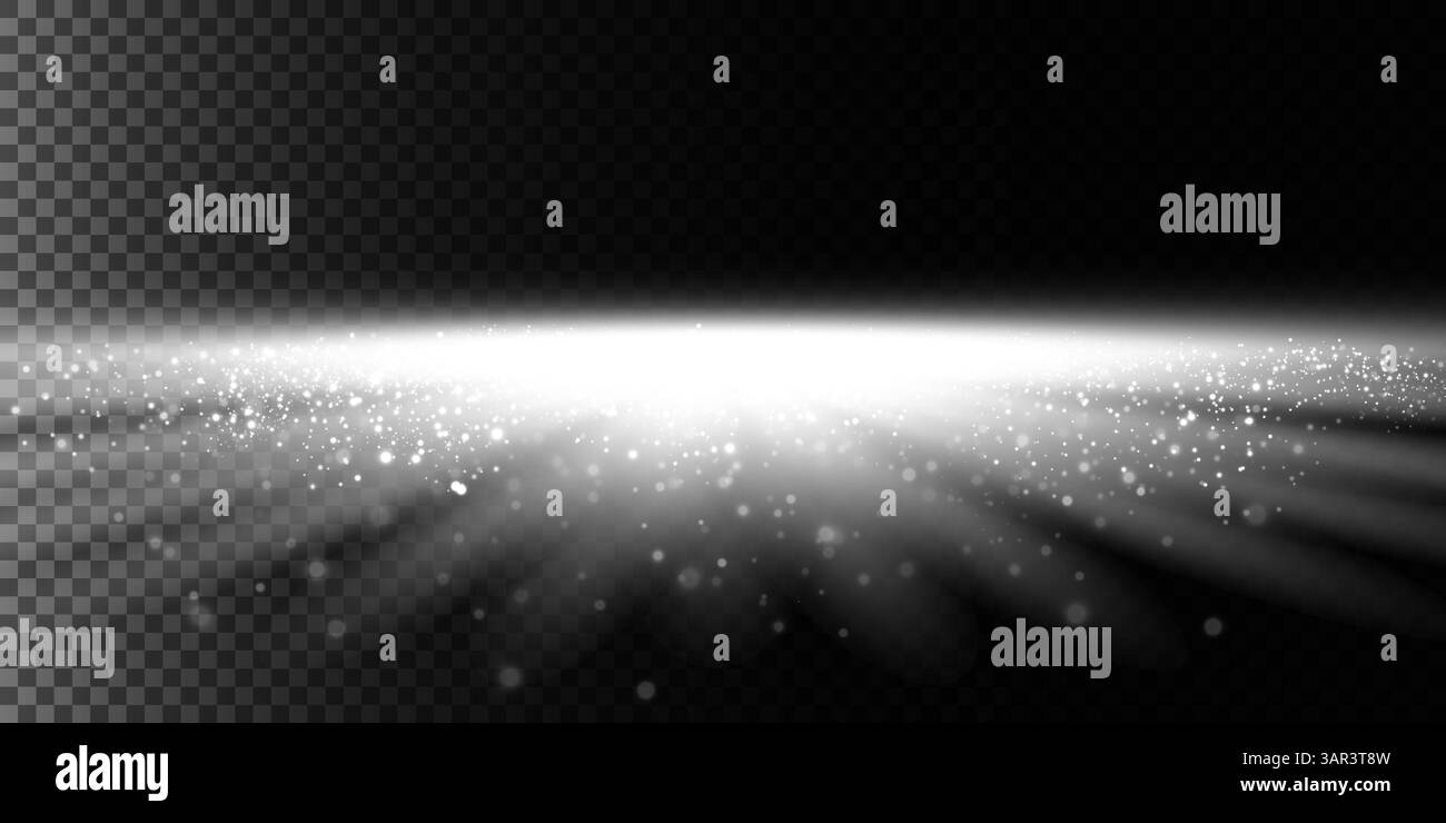An abstract design of sparkly light rays on a transparent background ...