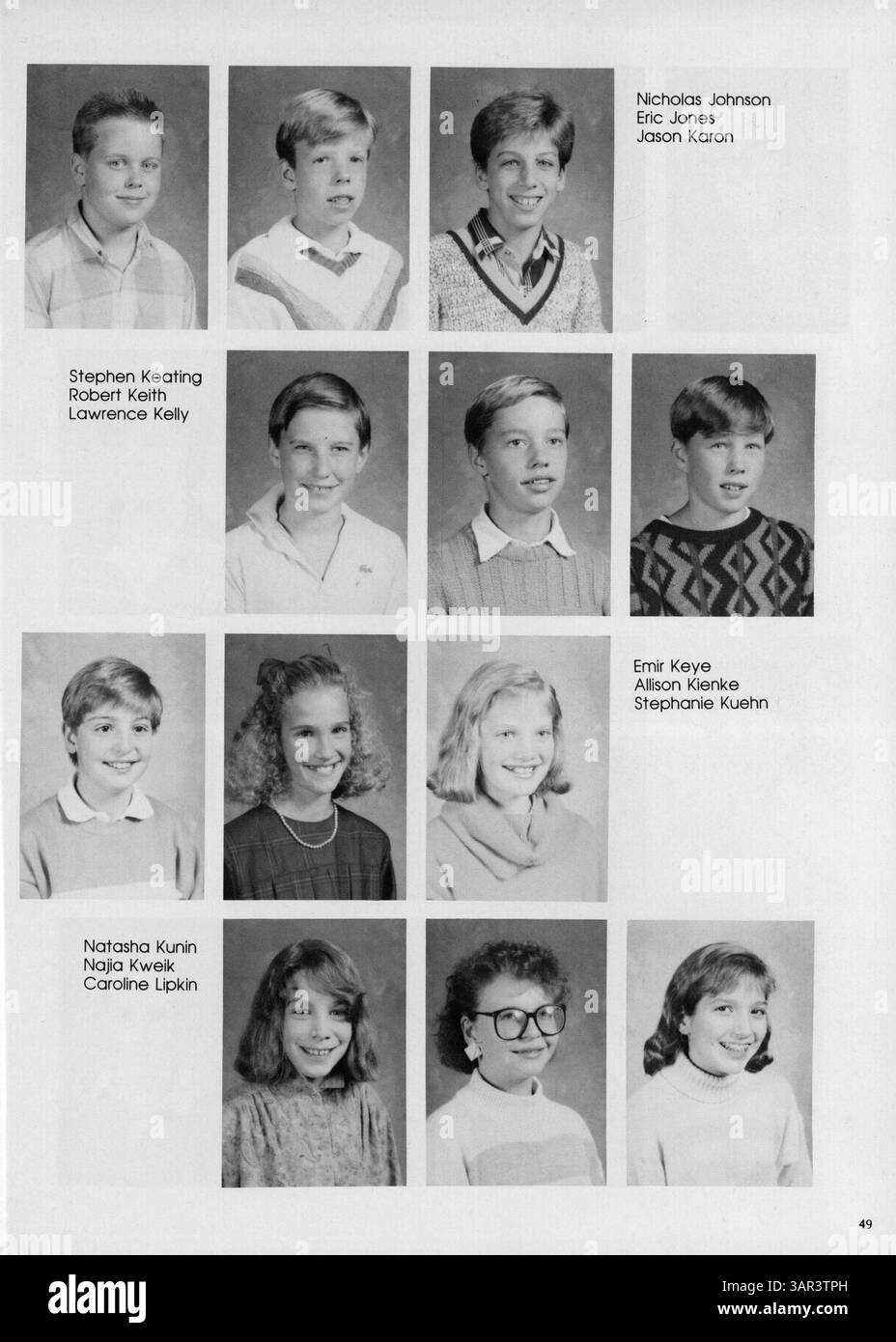 The 1988 Blake Middle School yearbook includes student portraits ...