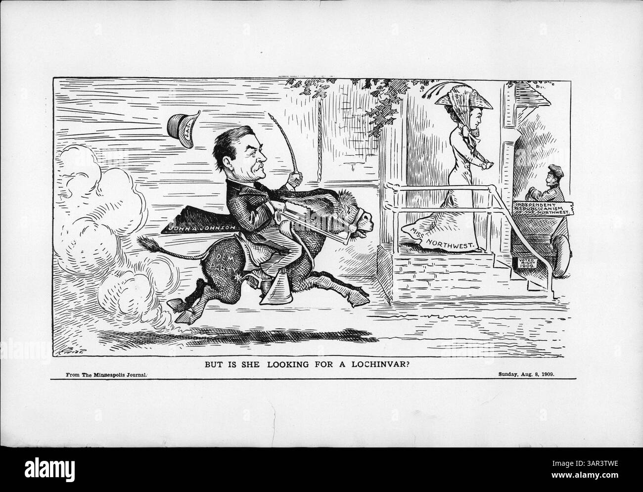 This political cartoon depicts Minnesota Governor John A. Johnson ...