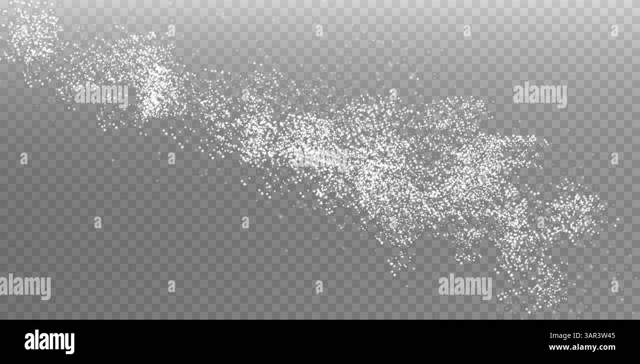 Scattered white particles of sugar, salt, flour, or various powdery ...