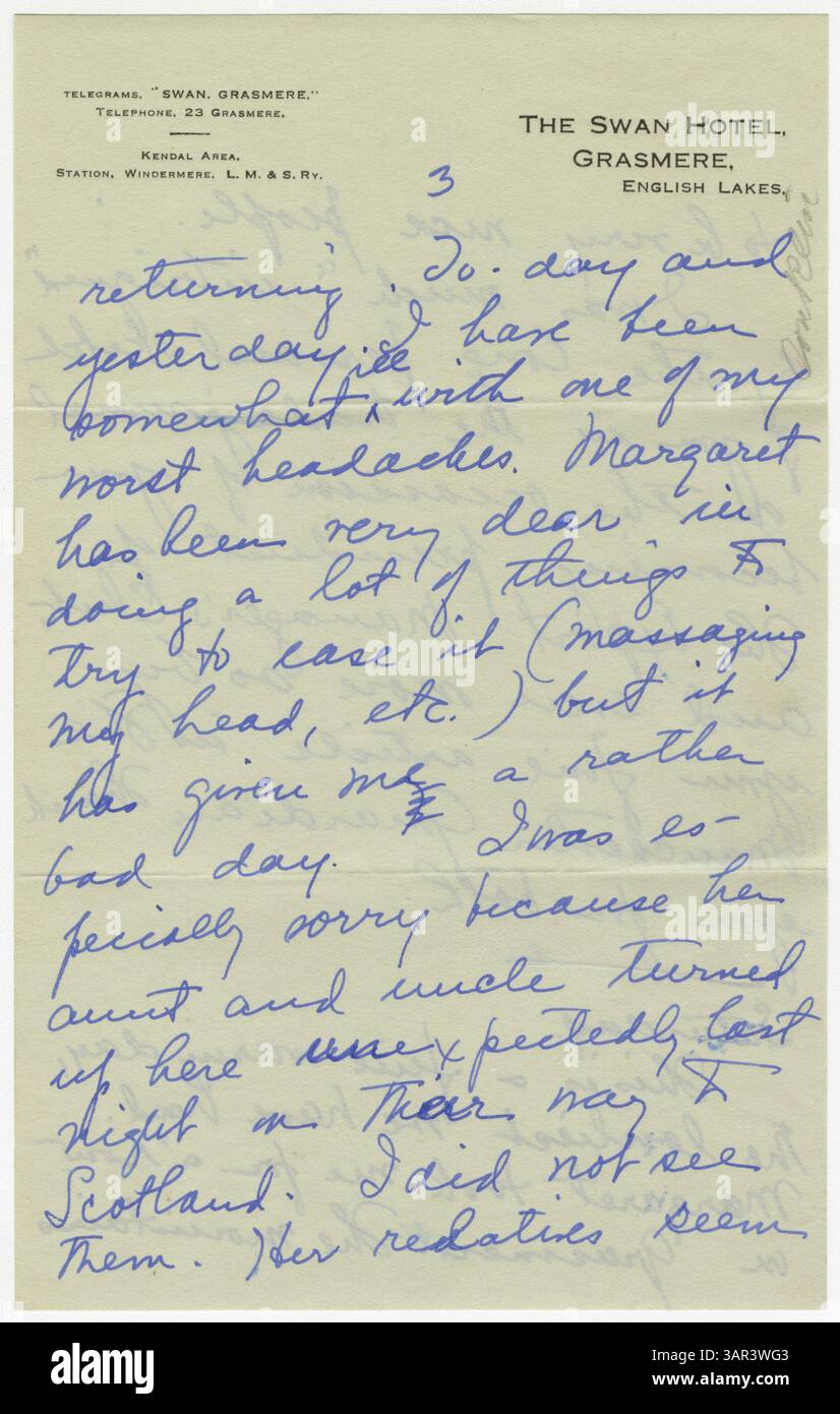 Sara writes a letter from Grasmere, describing her visit to the Lake ...