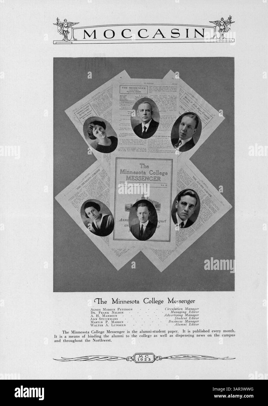 The 1923 Minnesota College Yearbook, titled 'The 1923 Mocassin ...