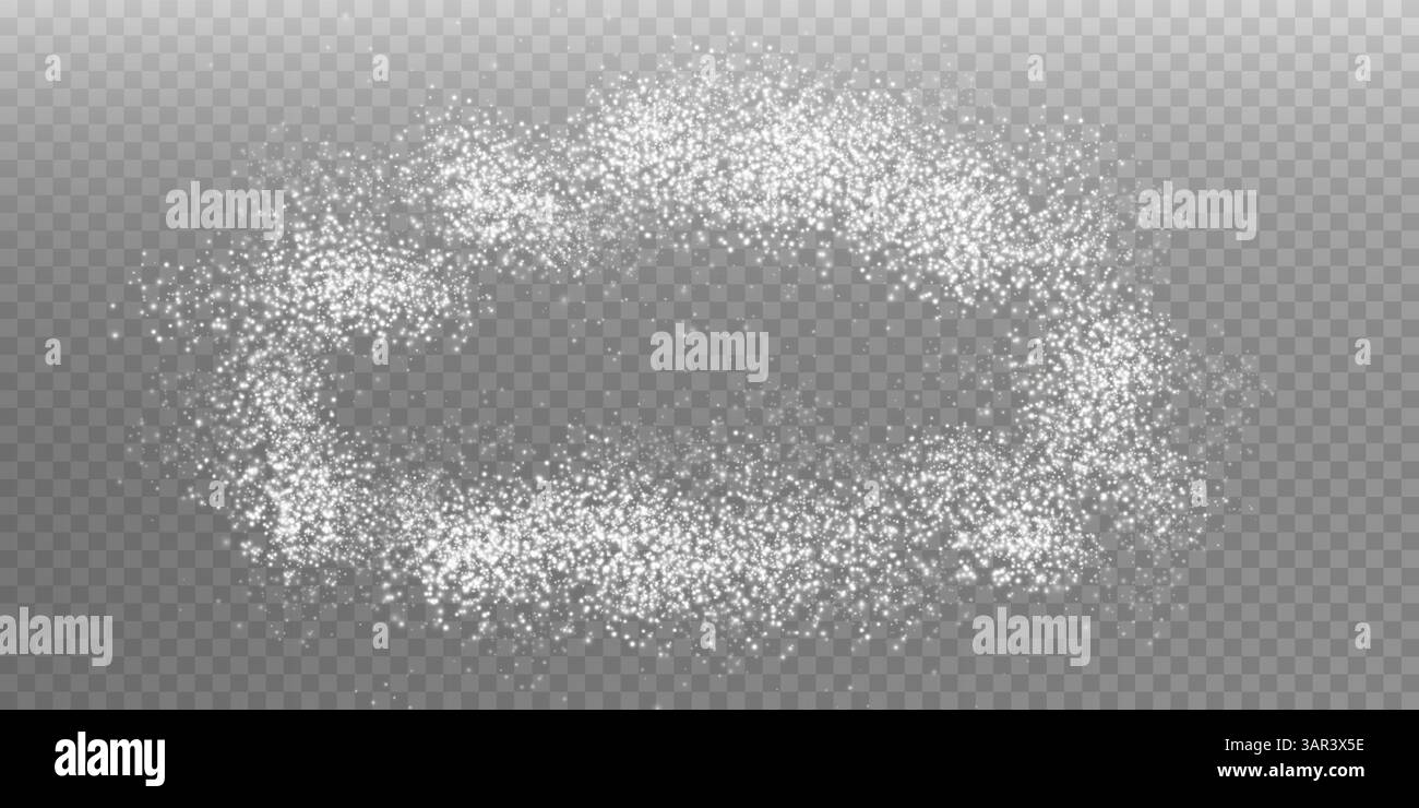 A visually appealing abstract white powder scattering on a transparent ...